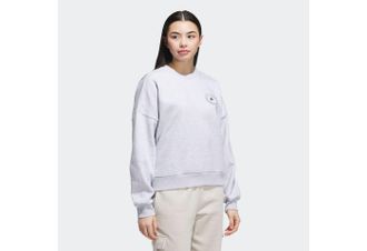 adidas Sweatshirt W FARMMKT SWT mit bunter Grafik, ohne Verschluss, l&auml;ssige Form, aus Baumwollmix