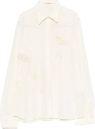 Ermanno Scervino Femme, Blouses et Chemises, Blanc, Taille: 36 FR Chemise Boutonn&eacute;e Avec D&eacute;tails en Dentelle D&eacute;licate