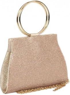 Nyls Création Petit Sac de soiree Doré Strass Pochette femme Champagne Brydia - Taille unique - Jaune