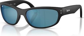 Ray-Ban Balorama Kids Bio-based Sonnenbrillen Matt Schwarz Fassung Blau Glas 55-16