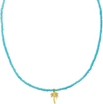 Glanzst&uuml;cke M&uuml;nchen Halskette - Sterling Silber Halskette Palme - Gr. unisize - in Gold - f&uuml;r Damen