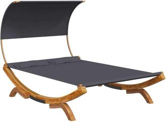 Les Tendances Hamac avec auvent 165x203x126 Bois courb&eacute; massif Anthracite