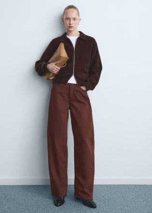 Mango Jean balloon taille normale orange br&ucirc;l&eacute; - Femme - 32 - MANGO