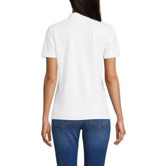 Lands End Supima Polo-Shirt, Damen, Gr&ouml;&szlig;e:48-50 regular, Wei&szlig;, Baumwolle, by Lands End