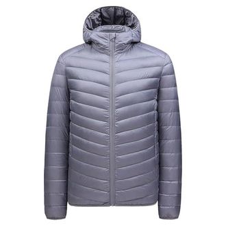 Generic Doudoune matelass&eacute;e l&eacute;g&egrave;re &agrave; col montant pour homme, manteau dhiver isol&eacute; pour homme, manteau d&eacute;contract&eacute; en duvet, Gris 1, XXL