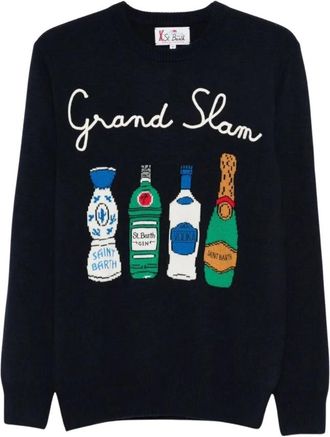 MC2 Saint Barth Homme, Pulls, Bleu, Taille: XL 00675I Grand Slam 61 Emb Sweater