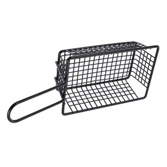 Hemobllo Pommes Frites Korb aus Eisen mit Langem Griff Frittierter Snackkorb mit Ablauf&ouml;ffnung Servierkorb f&uuml;r Partys und Garten