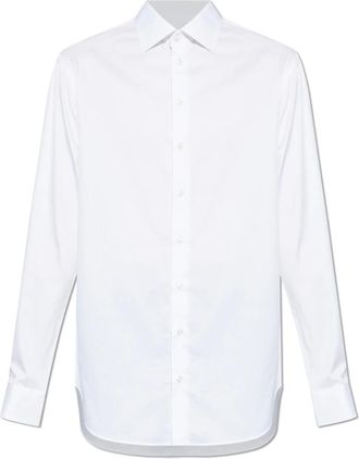 Giorgio Armani Homme, Chemises, Blanc, Taille: M Chemise classique en coton coupe regular