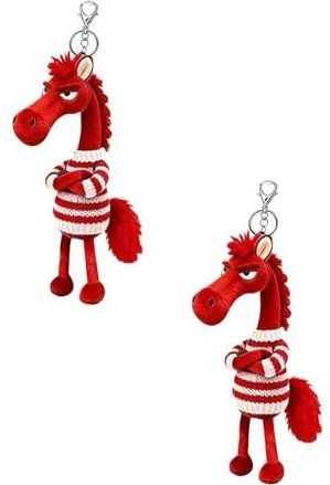 Generic 2026 Ann&eacute;e du cheval porte-bonheur Mascotte porte-bonheur Gardien en peluche porte-bonheur porte-bonheur Souhaits positifs, porte-cl&eacute;s chevaux t&ecirc;tus o