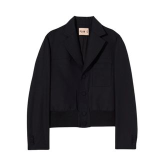 Plan C Cropped Tailored Jacket - - Jackets - Damen - Blau - S