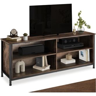 TecTake Tectake - &Eacute;tag&egrave;re pour t&eacute;l&eacute;viseur 147x41x60,5 cm - Design industriel avec &eacute;tag&egrave;res r&eacute;glables - Capacit&eacute; de charge 50 kg - Panneau de particules et