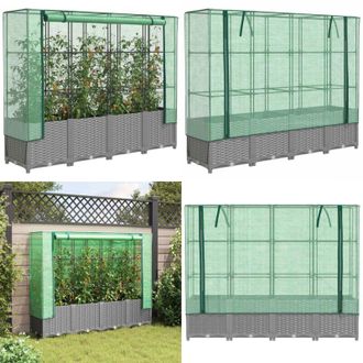 vidaXL Vidaxl - Jardini&egrave;re sur&eacute;lev&eacute;e avec housse aspect rotin 160x40x138 cm