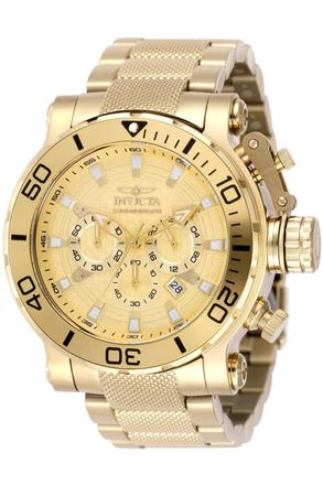 Invicta Coalition Forces 50231 Herrenuhr - Quarzwerk - Edelstahl mit goldenem Zifferblatt - 52 mm
