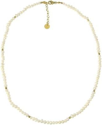 Les Cleias Collier fantaisie Ophélie acier inoxydable avec perles deau douce