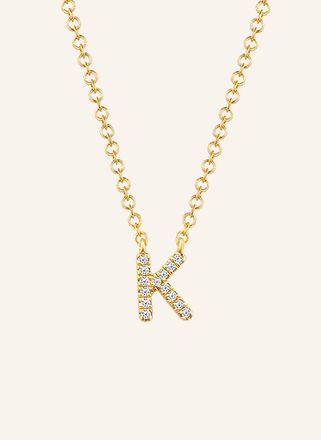 Leaf Initialien Halskette K Aus 14 Karat Gelbgold Mit Diamanten gold
