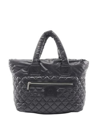 Chanel 2012-2013 mittelgro&szlig;e Coco Cocoon Tote Bag aus Nylon mit Steppung - Schwarz