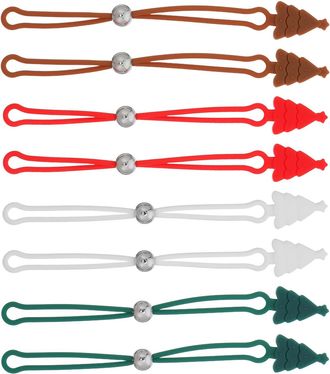 Garneck 8 St&uuml;ck Silikon Weihnachtskugelaufh&auml;nger mit Rutschfestem Halt Verstellbare Kabelbinder Wetterfeste Dekorationshaken f&uuml;r Innen Au&szlig;en Wiederverwendbar