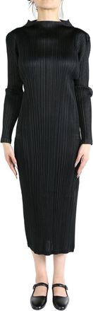 Pleats Please Issey Miyake Plissiertes Midikleid - Schwarz