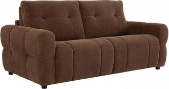 Vente-Unique 3-Sitzer Schlafsofa aus braunem Chenille-Stoff ECORIA