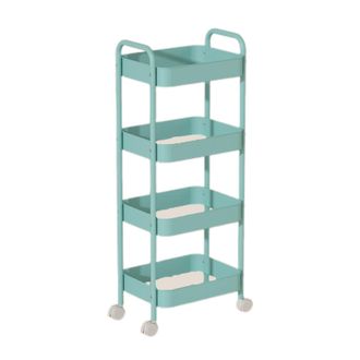 Generic K&uuml;chenwagen mit 4 Ebenen und Rollen, mit Griffen - Mobiler Allzweckwagen f&uuml;r K&uuml;che, Bad, Wohnzimmer und B&uuml;ro - Einfach zu montierender Rollwagen mit o