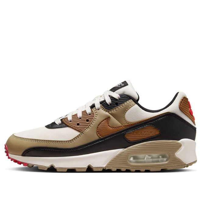 Nike (WMNS) Nike Air Max 90 Phantom Black Fire Red Light British Tan ...