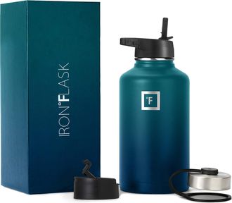 Iron Flask Edelstahl Trinkflasche mit Strohhalm - 650/950/1200/1800 ml - Kohlensäure Geeignet Auslaufsicher Doppelwandig Isoliert Thermosflasche BPA-Freie - Wass