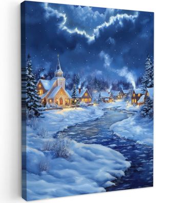 MuchoWow &copy; Weihnachtsdeko Leinwandbild 60x80 cm Dekoration Wohnzimmer Bilder Pictures Weihnachtsgeschenke Decoration Living Room Deko Moderne Bild Geschenke Wi