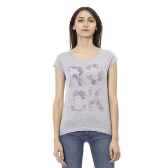 Trussardi Femme, Tops, Gris, Taille: 40 FR &Eacute;l&eacute;gant Tee-shirt Gris en M&eacute;lange de Coton