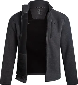 Spyder Herren-Fleecejacke, weiches Polarfleece, Sherpa-Futter, LSF 30+, mittelschwer, mit Rei&szlig;verschluss, warme Oberbekleidung f&uuml;r Herren, Schwarz, XL