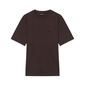 Emporio Armani Jacquard Jersey Shirt - - Tops - Herren - Braun - XL