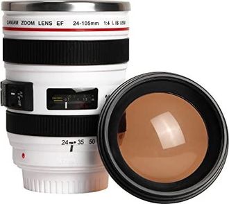 Generic Tasse &agrave; caf&eacute; en acier inoxydable pour objectif dappareil photo - Anti-fuite - Pour photographe - Bouteille deau pour homme et femme