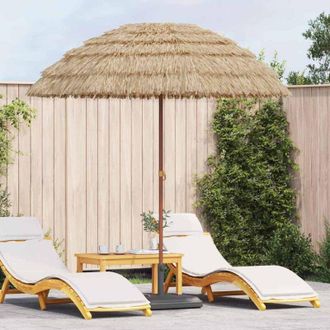 vidaXL Vidaxl - Parasol de plage Marron &oslash; 206 x 209.5 cm Acier