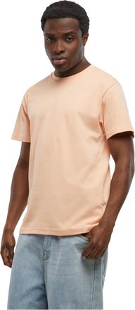 Build Your Brand Herren T-Shirt Round Neck, Männer Basic T-Shirt mit Rundhalsausschnit, Regular Fit, Baumwolle, Softapricot, 5XL