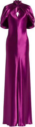 Alberta Ferretti robe longue à dos ouvert - Violet