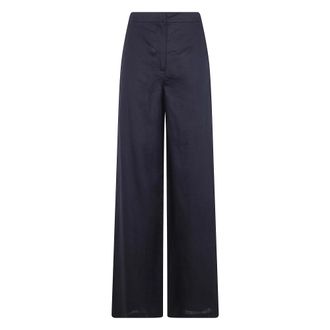 Max Mara Femme, Pantalons, Noir, Taille: 42 FR Tapioca Linen Classic Pantalons