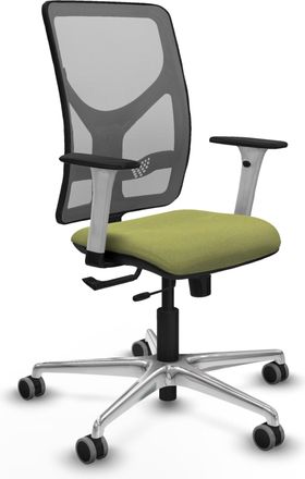 Piqueras y Crespo Schreibtischstuhl mit Gummir&auml;dern, mit wei&szlig;en und schwarzen Armlehnen, h&ouml;henverstellbare Lendenwirbelst&uuml;tze, ausgestattet mit Syncro/Traslack. Grau/Ol