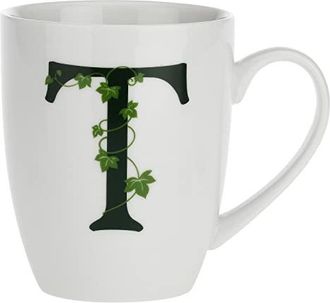 La Porcellana Bianca la Porcellana Becher Buchstabe T, wei&szlig;