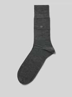 Burlington Socken aus Schurwoll-Mix mit Logo-Stitching Modell Leeds