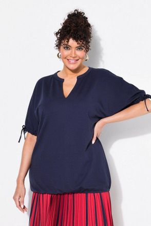 Ulla Popken Sweatshirt Sweatshirt Oversized Tunika-Ausschnitt Halbarm