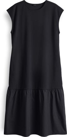 OPUS Damen Midikleid | Midikleid WELIN mit Materialmix und Volant Detail Black, 36