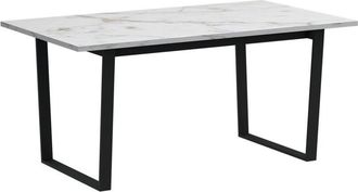 ebuy24 Amble Esstisch 90x160cm weiß Marmor Print