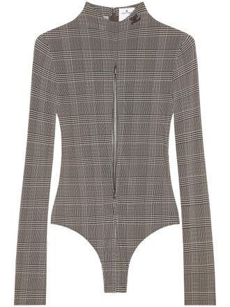 Courr&egrave;ges body &agrave; motif Prince de Galles - Noir