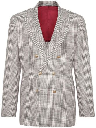 Brunello Cucinelli blazer &agrave; boutonni&egrave;re crois&eacute;e - Marron