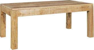 WOHNLING Couchtisch 110 x 60 x 47 cm Massiv-Holz Mango Natur, Landhaus-Stil Wohnzimmertisch Rustikal Kaffeetisch, Massivholztisch Wohnzimmer