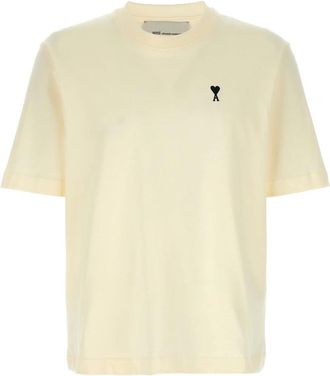 Ami unisex, Tops, Beige, Taille: S Heavy Cotton Jersey T-Shirt