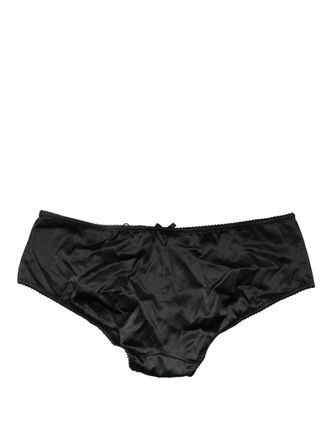 Dolce & Gabbana Womens Black Silk Stretch Mid Waist Brief Panty Underwear Elastane Clothing