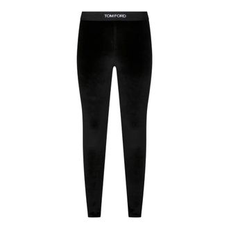 Tom Ford Femme, Pantalons, Noir, Taille: 36 FR Leggings en velours lustr&eacute; noir