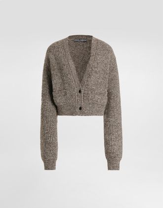 Dolce & Gabbana Wool Blend English Rib Cardigan - Frau Strickwaren Turtle Dove M