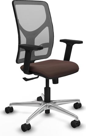 Piqueras y Crespo B&uuml;rostuhl, ideal zum Arbeiten, mit 2D-Armlehnen, h&ouml;henverstellbare Lendenwirbelst&uuml;tze, ausgestattet mit 3 Positionen und Schneideschaum, Grau/Dunkelbr