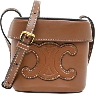 Celine Pre-owned Cuir Triomphe Box Bag - Femme - Pre-owned - Brun - Taille: ONE Size